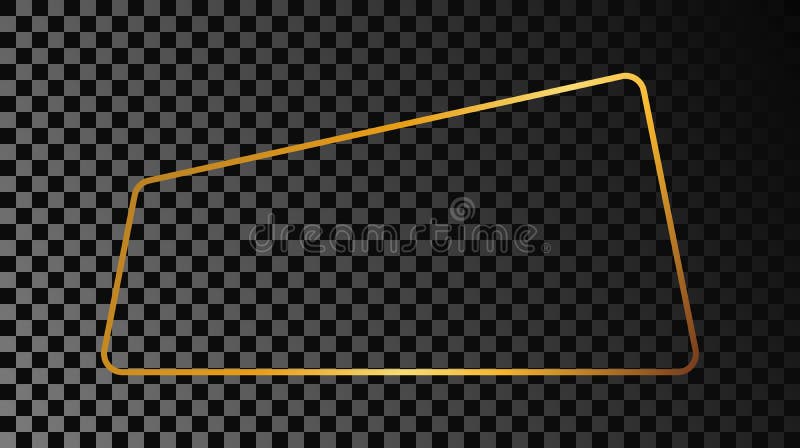 Gold Glowing Rounded Trapezoid Shape Frame Stock Illustration ...