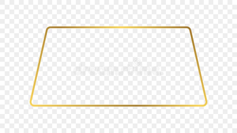 Gold Glowing Rounded Trapezoid Shape Frame Stock Vector - Illustration ...