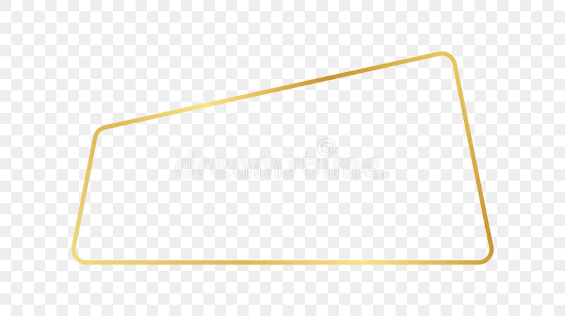 Gold Glowing Rounded Trapezoid Shape Frame Stock Vector - Illustration ...