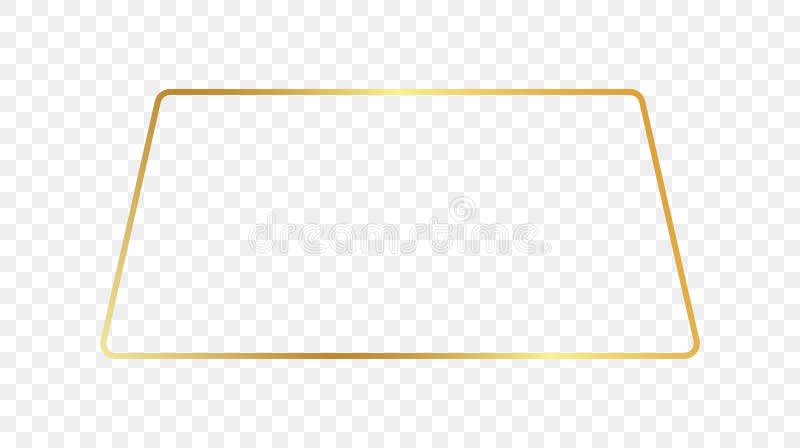 Gold Glowing Rounded Trapezoid Shape Frame Stock Vector - Illustration ...
