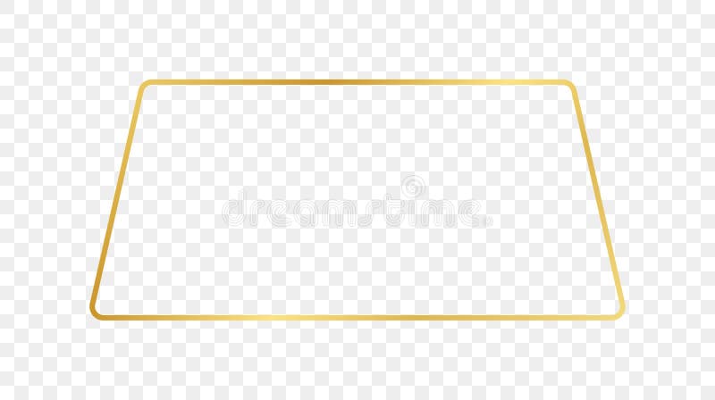 Gold Glowing Rounded Trapezoid Shape Frame Stock Vector - Illustration ...
