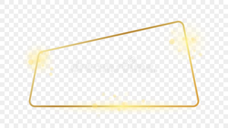 Gold Glowing Rounded Trapezoid Shape Frame Stock Vector - Illustration ...