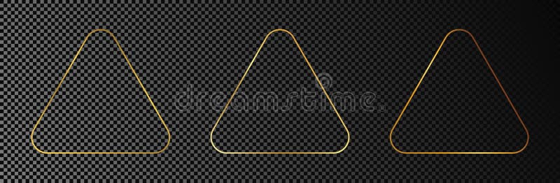 Gold Glowing Rounded Triangle Frame Stock Vector - Illustration of ...