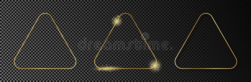 Gold Glowing Rounded Triangle Frame Stock Vector - Illustration of ...