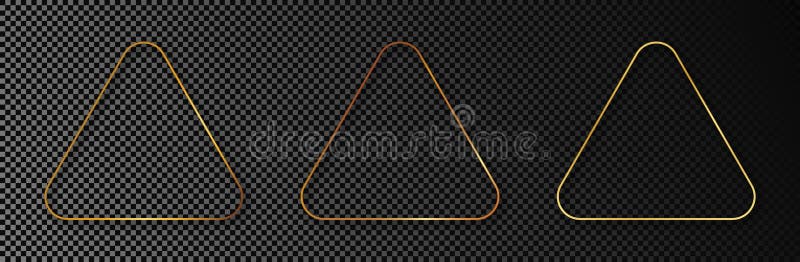 Gold Glowing Rounded Triangle Frame Stock Vector - Illustration of ...