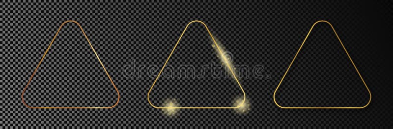 Gold Glowing Rounded Triangle Frame Stock Vector - Illustration of ...