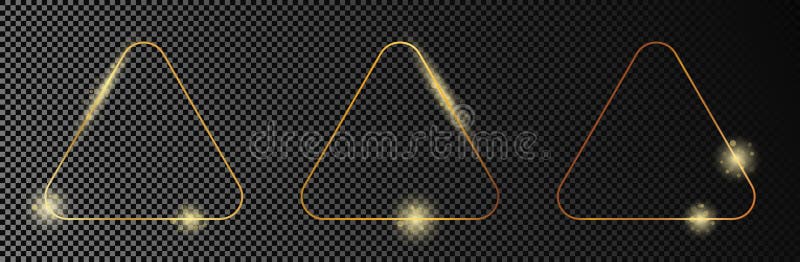 Gold Glowing Rounded Triangle Frame Stock Vector - Illustration of ...