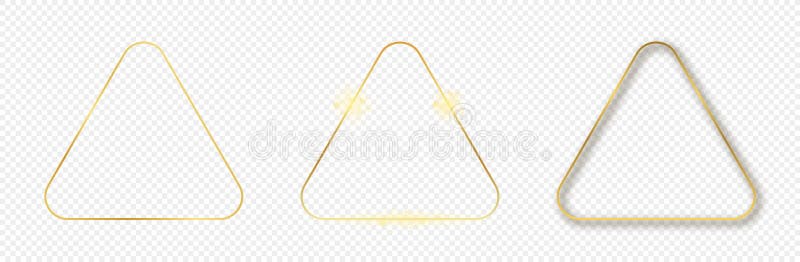 Gold Glowing Rounded Triangle Frame Stock Vector - Illustration of ...
