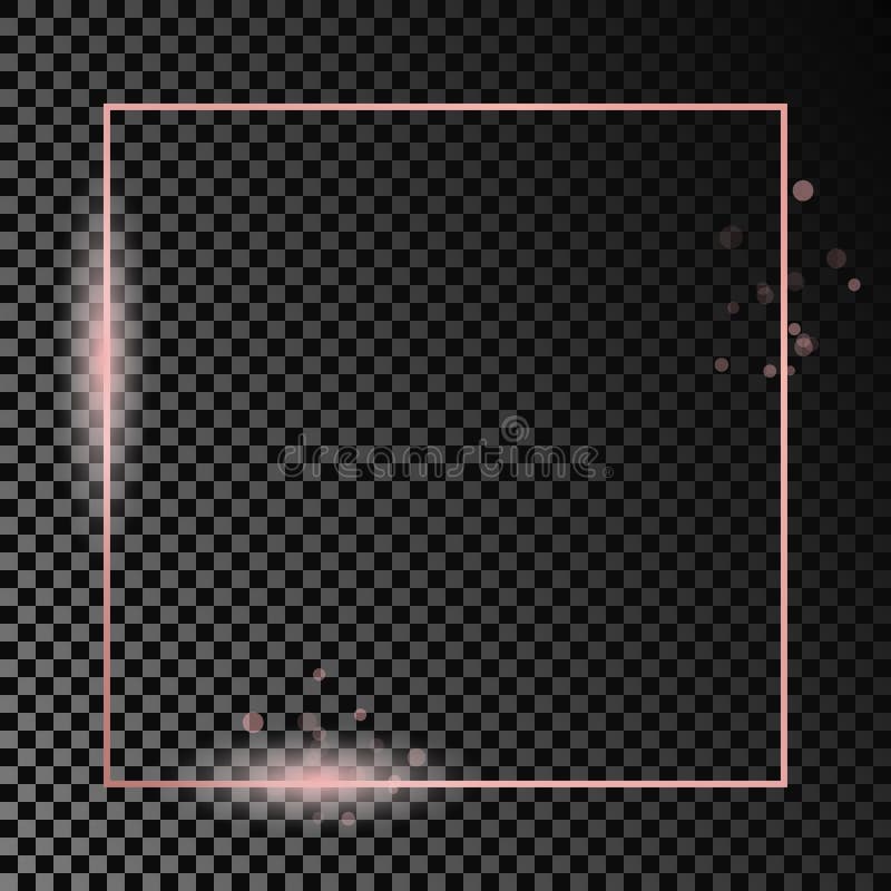 Gold glowing square frame stock vector. Illustration of card - 269201357