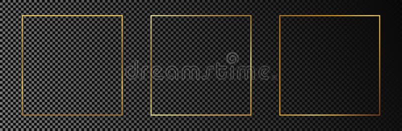Gold glowing square frame stock vector. Illustration of radiance ...