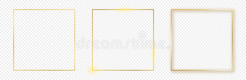 Gold glowing square frame stock vector. Illustration of golden - 212274934