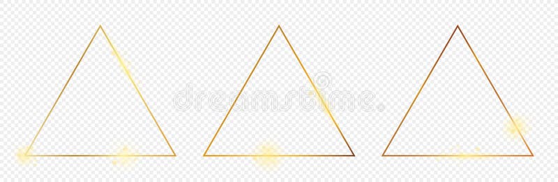 Gold Glowing Triangle Frame Stock Vector - Illustration of greeting ...