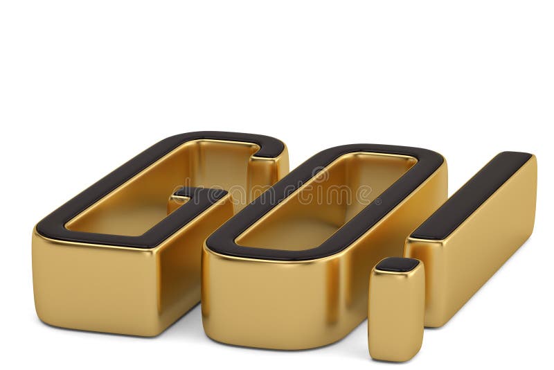 Gold Go Isolated on White Background 3D Illustration. Stock ...