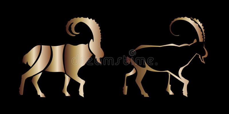 Gold goat logo. stock vector. Illustration of goat, jewellery - 51484719