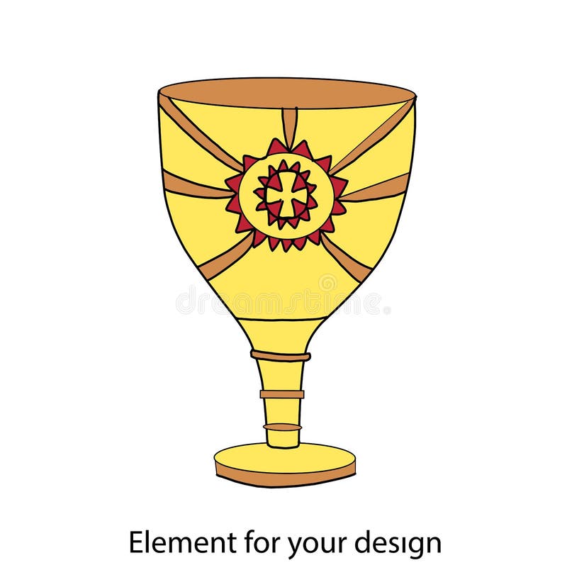 Gold Goblet for Wine. the Glass is Metallic Yellow Stock Vector ...