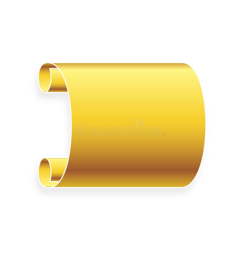 Gold Golden Scroll Banner Element Stock Illustration - Illustration of ...