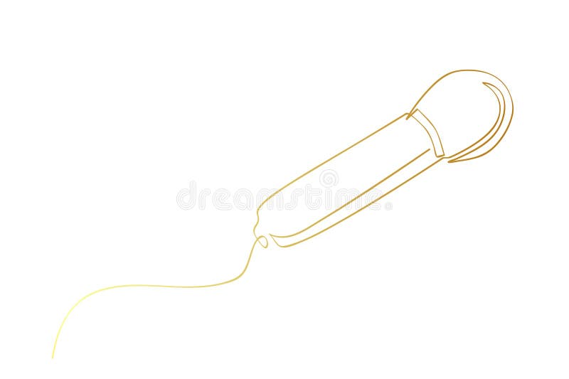 Gold Golden Simple Vector Single One or Continuous Line Microphone ...