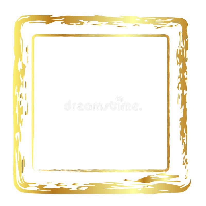 Gold Vector Simple Double Line Oval Frame from Crayon, at White ...