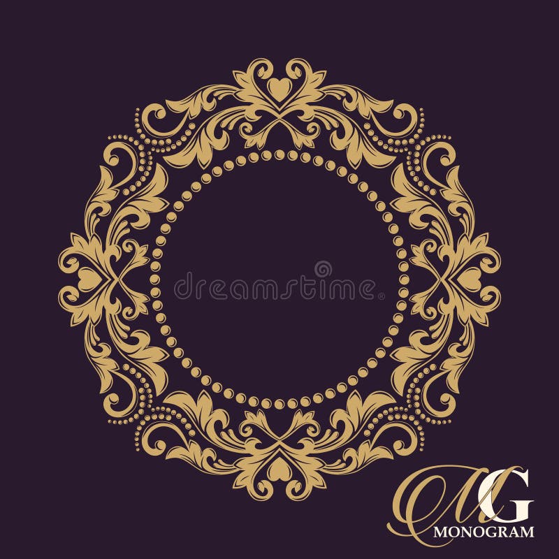 Decorative Floral Pattern. Gold Graceful Frame. Exclusive Calligraphic ...