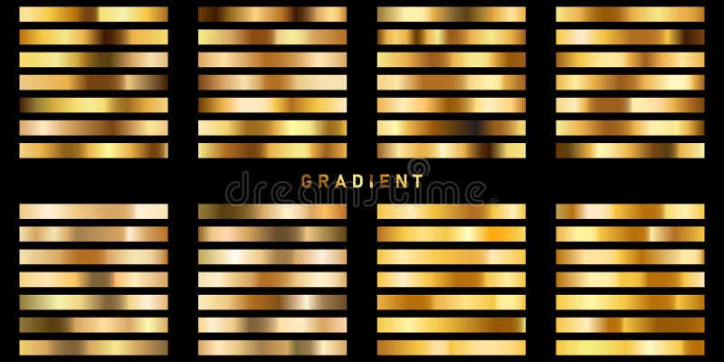 Gold Gradient Collection Vector Illustration Stock Illustration ...