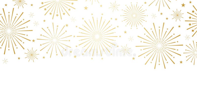 Gold Gradient Firework Vector Header Frame, Holiday Greeting Card Party ...