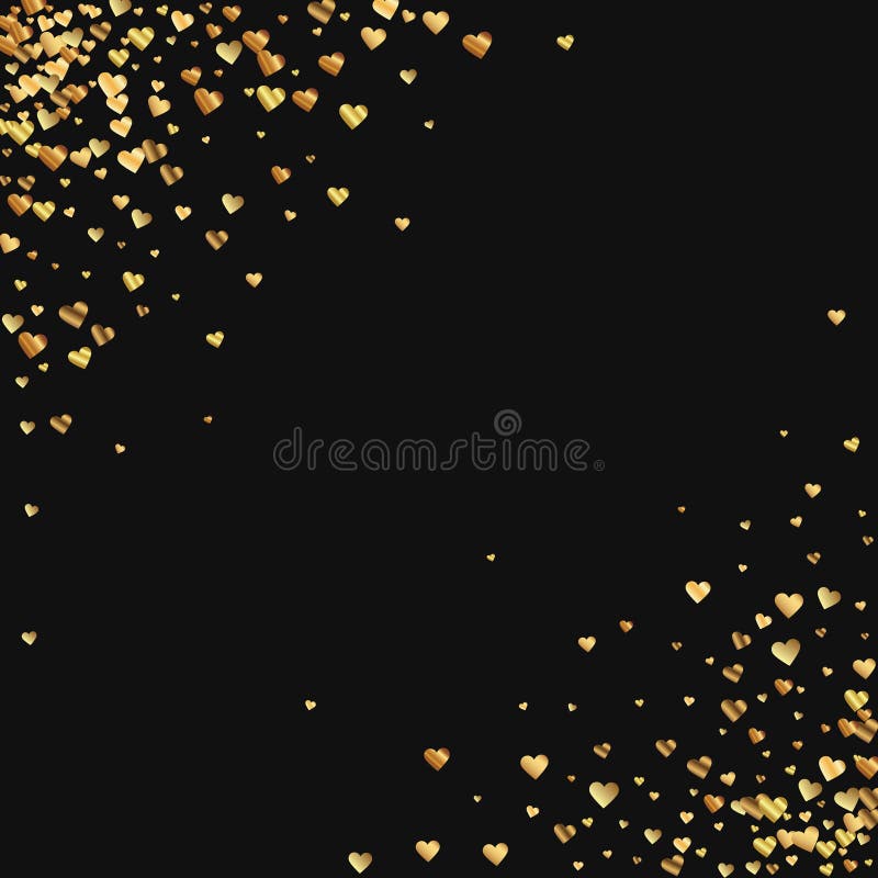 Gold Gradient Hearts Confetti. Stock Vector - Illustration of gradient ...
