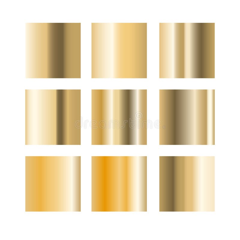 Gold Gradient Palette Swatches Vector. Stock Vector - Illustration of ...