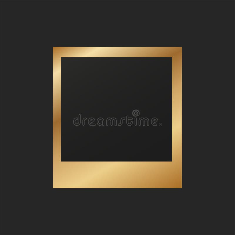 Gold Gradient Photo Frame. Black Blank Squares for Pictures Stock ...