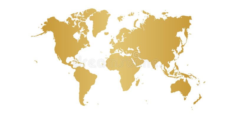 Gold Gradient World Map Vector Illustration Silhouette Stock Vector ...