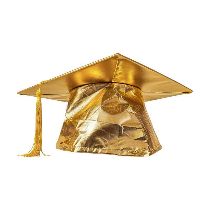 Gold Graduation Cap on Transparent Background - Ai Generated Stock ...