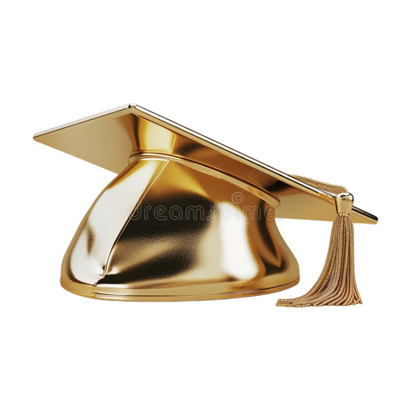 Gold Graduation Cap on Transparent Background - Ai Generated Stock ...