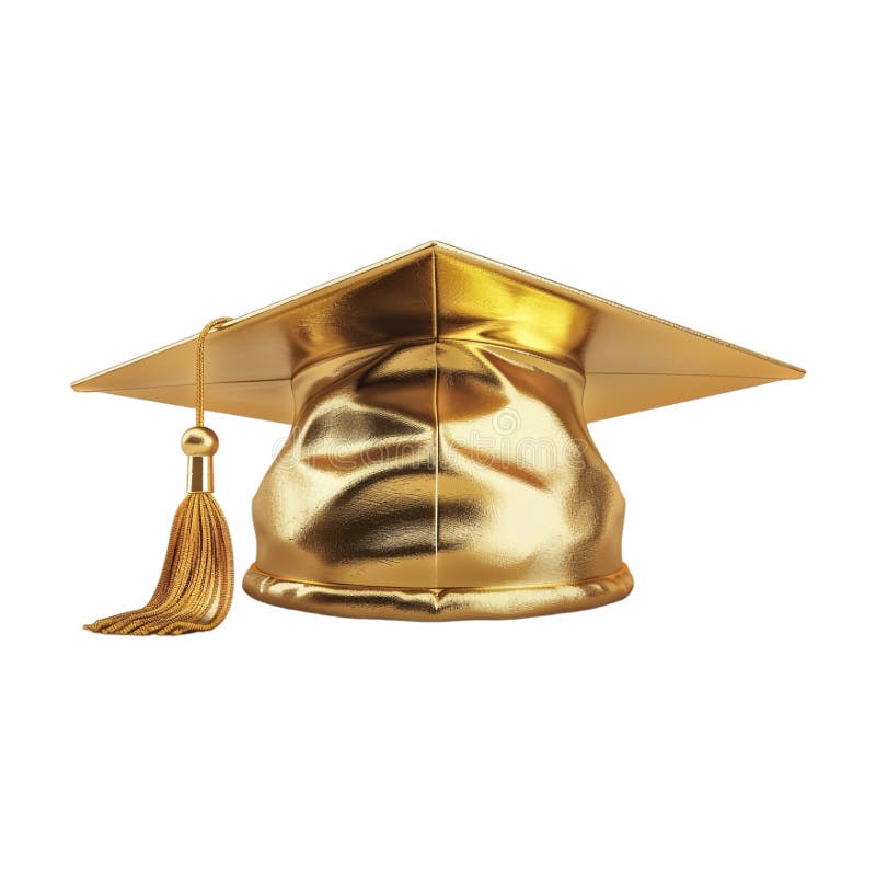 Gold Graduation Cap on Transparent Background - Ai Generated Stock ...