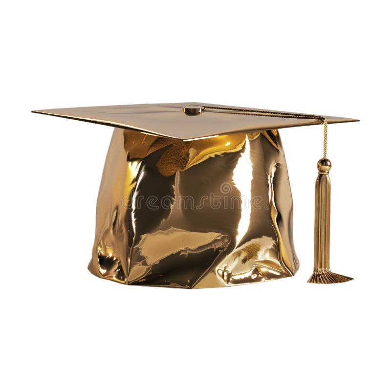 Gold Graduation Cap on Transparent Background - Ai Generated Stock ...