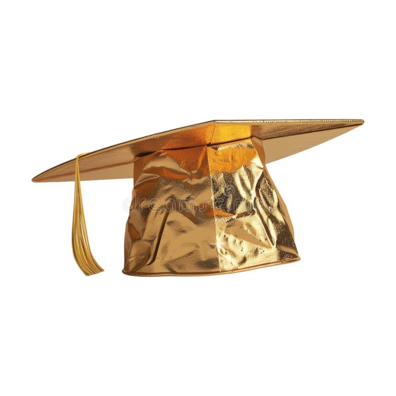 Gold Graduation Cap on Transparent Background - Ai Generated Stock ...