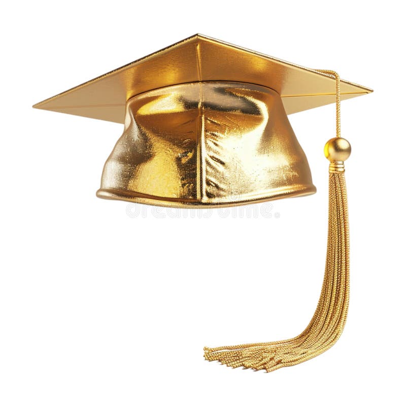 Gold Graduation Cap on Transparent Background - Ai Generated Stock ...