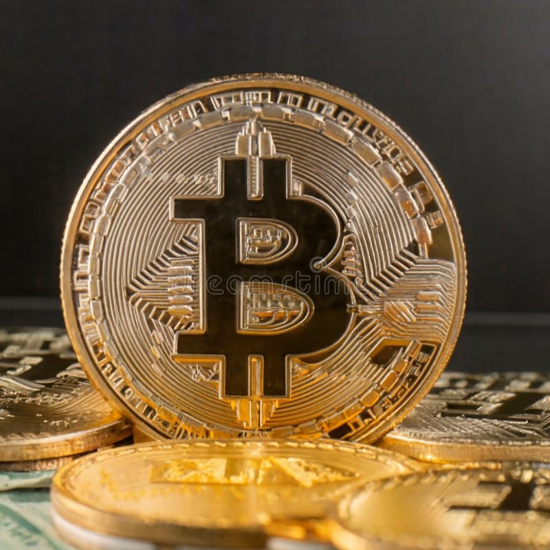 Gold Graphics with Bitcoin Logo Stock Illustration - Illustration of ...