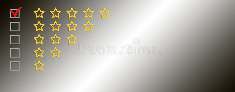 Gold, Gray Five Stars Shape on a Gradient Background. Rating Stars with ...