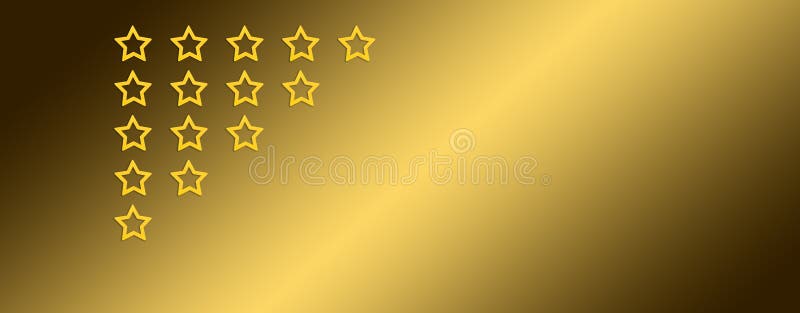 Gold, Gray Five Stars Shape on a Gradient Background. Rating Stars with ...