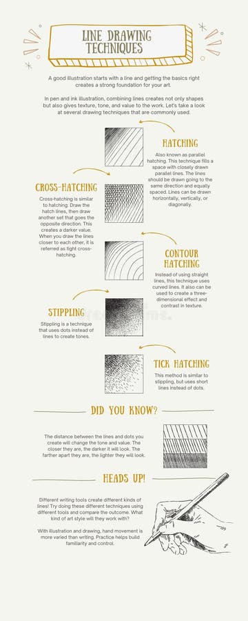 Gold and Gray Hand Drawn Line Drawing Techniques Visual Arts ...