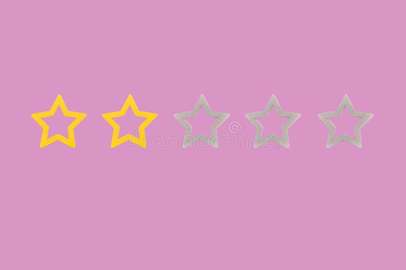 Gold, Gray Five Stars Shape on a Blue Background. Rating Stars with ...