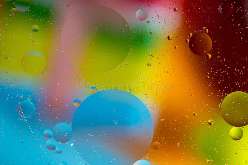 Gold Green Paint Bubbles Oil Drops Abstract Background Stock Photos ...