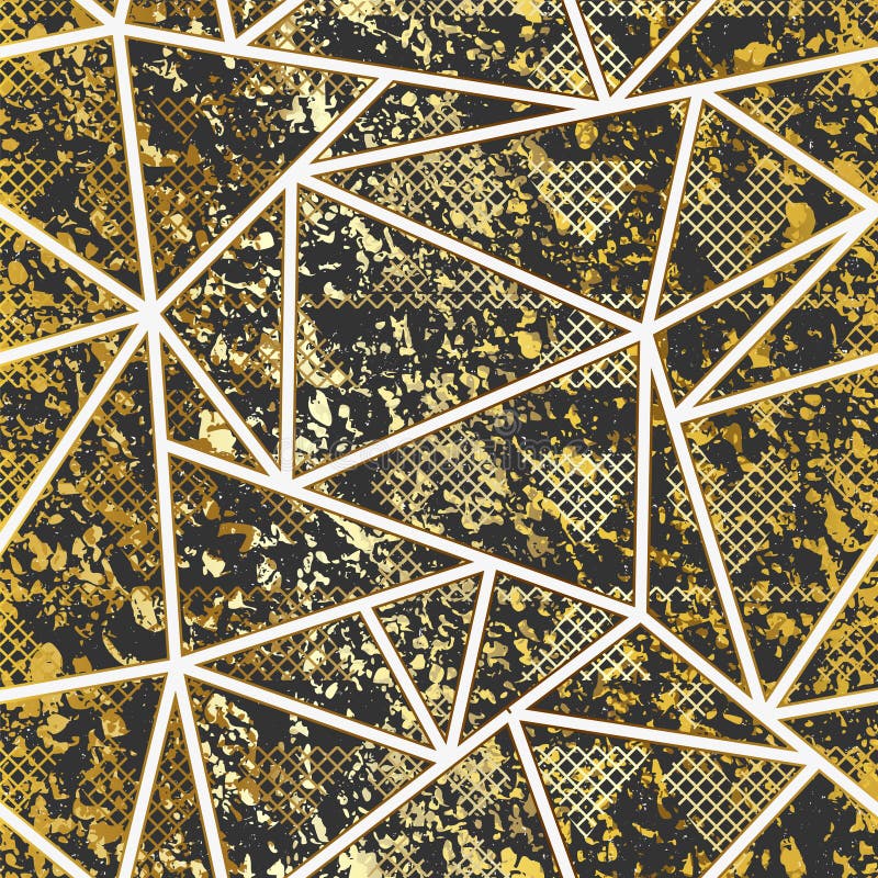 Gold Grunge Triangle Pattern Stock Vector - Illustration of geometrical ...