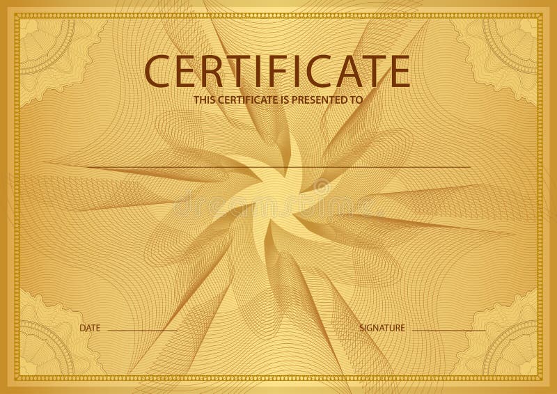 Certificate, Diploma of Completion Design Template, Background Stock ...