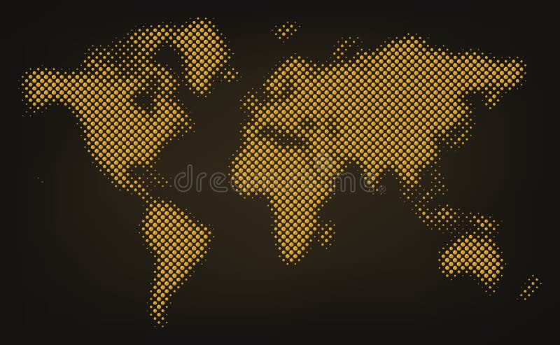Halftone World Map. Vector Illustration Stock Illustration ...