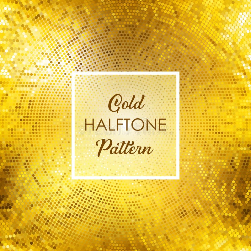 Gold Halftone Pattern Background Stock Vector - Illustration of vector ...
