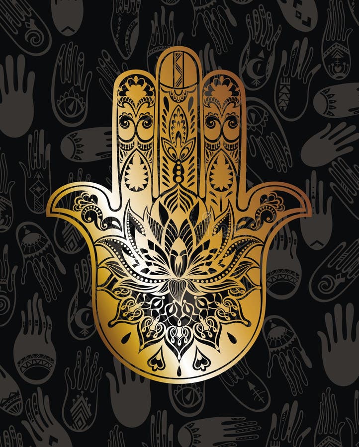 Hamsa Hand of Fatima Amulet Stock Vector - Illustration of jewish, coloring: 80243895