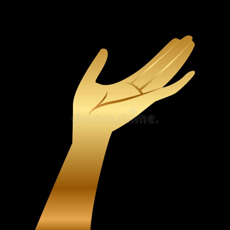 Gold hand stock vector. Illustration of medicine, belief - 29508424