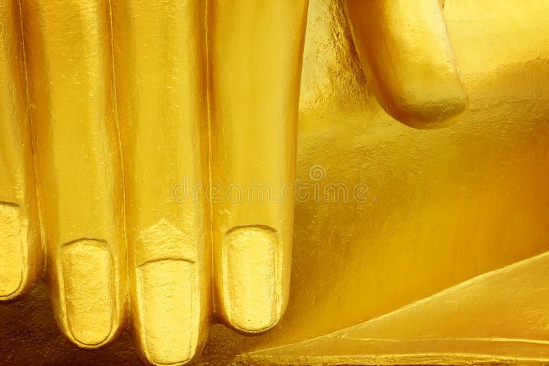 Gold hand of Buddha statue stock photo. Image of decoration - 84210372