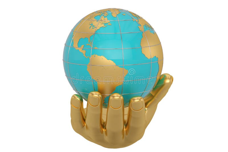 Gold Hand Gesture Isolated on White Background, 3D Rendering. 3D ...