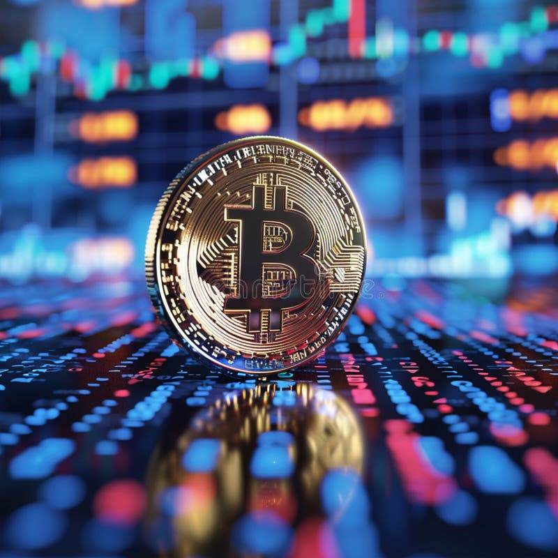 Gold Hand Holding Bitcoin AI Generative Stock Illustration ...